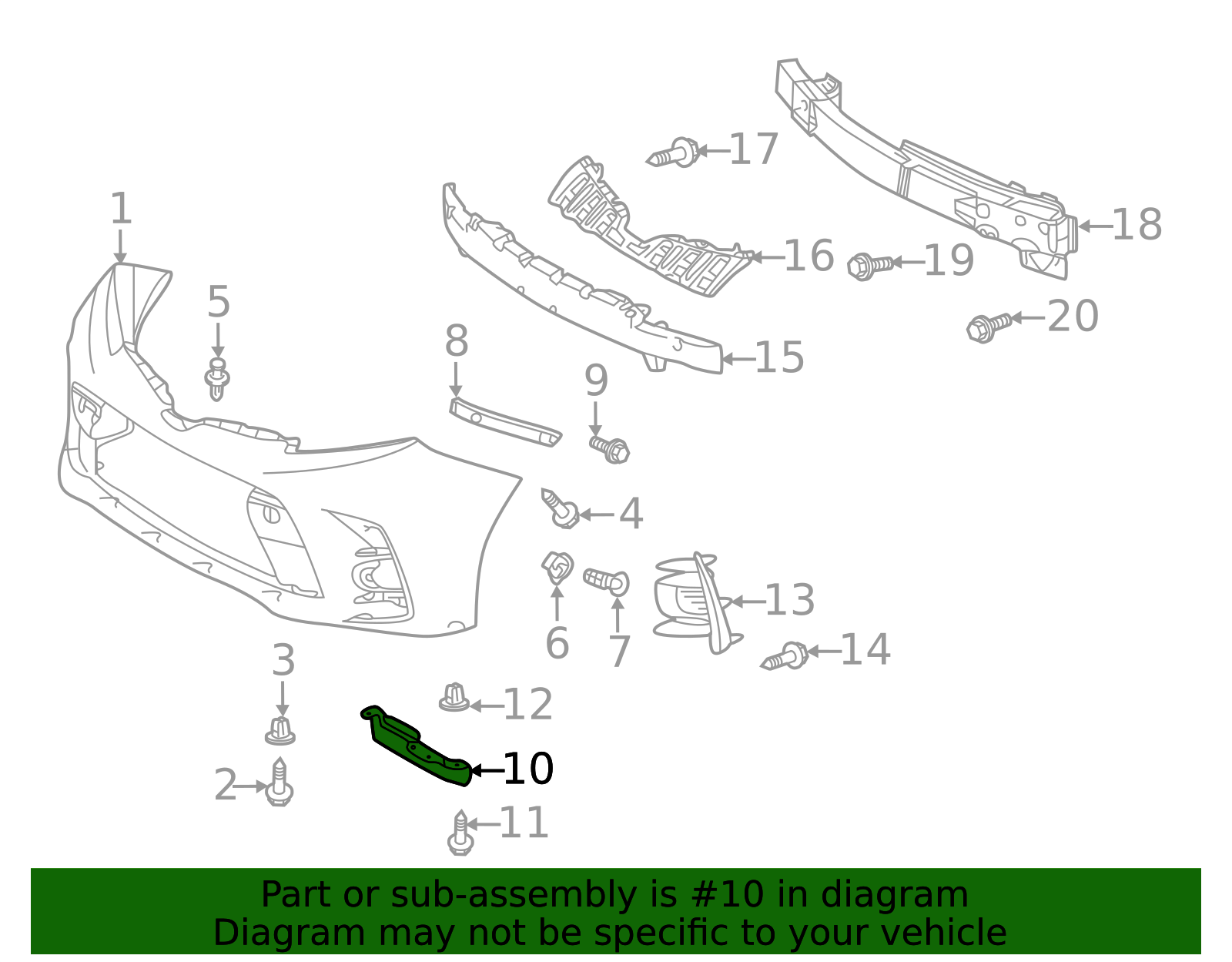Genuine Official Toyota Bumper Cover Reinforcement part# 53851-08011 ...