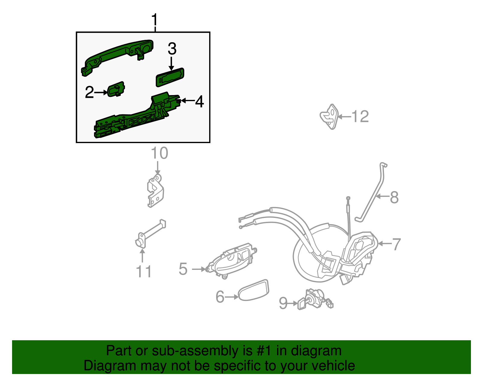 2007-2012 Nissan Altima Handle, Outside 80606-JA51A | Bill Kay Nissan Parts