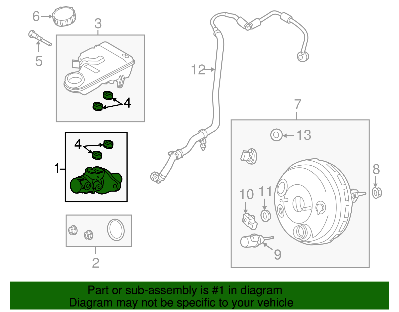 2012-2018 Ford Focus | Master Cylinder | CV6Z-2140-B | Walls' Ford Parts