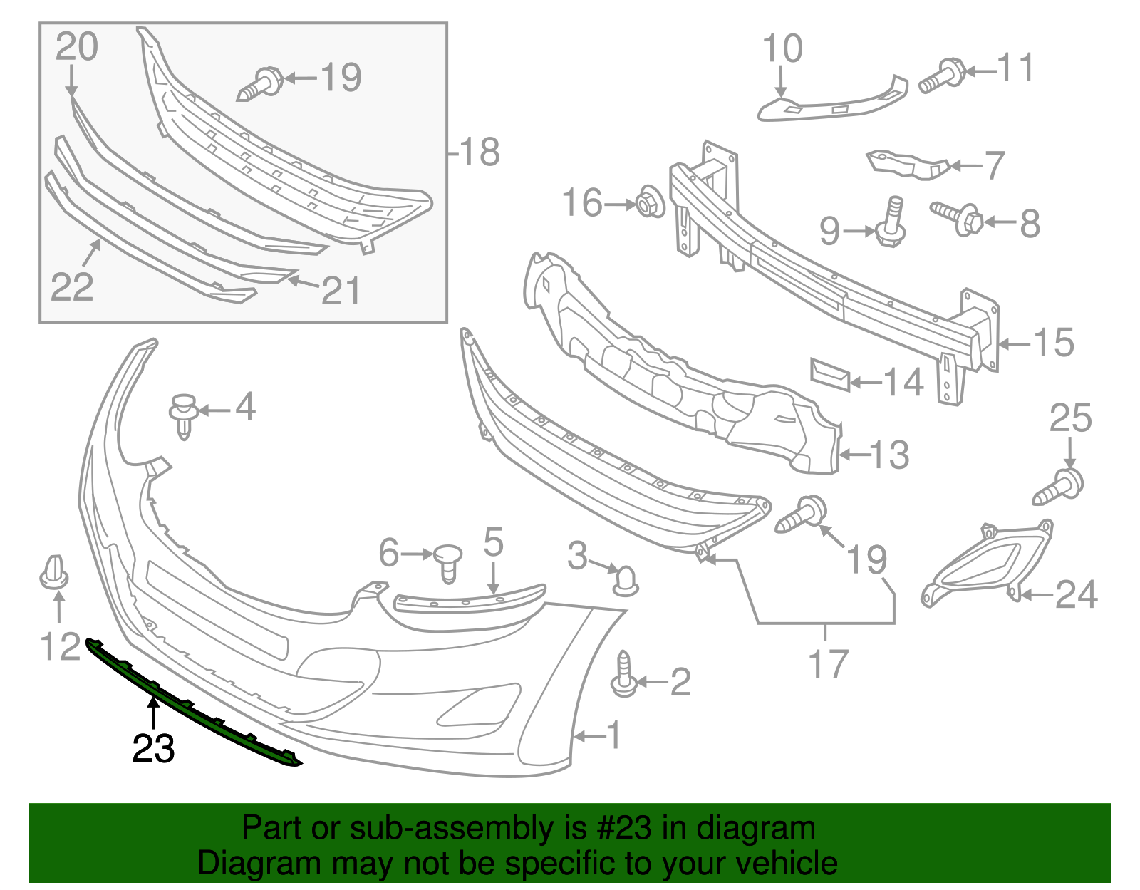 Genuine OEM Lower Deflector Part# 86591-3Y500 Fits 2014-2016 Hyundai ...