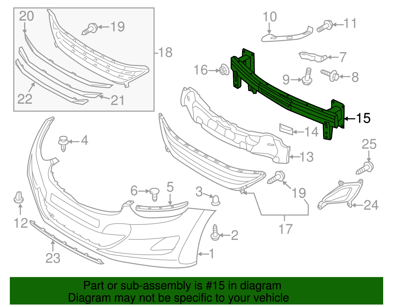 Hyundai - 86530-3X101 - Impact Bar - 2011-2014 Hyundai | OEM Hyundai ...