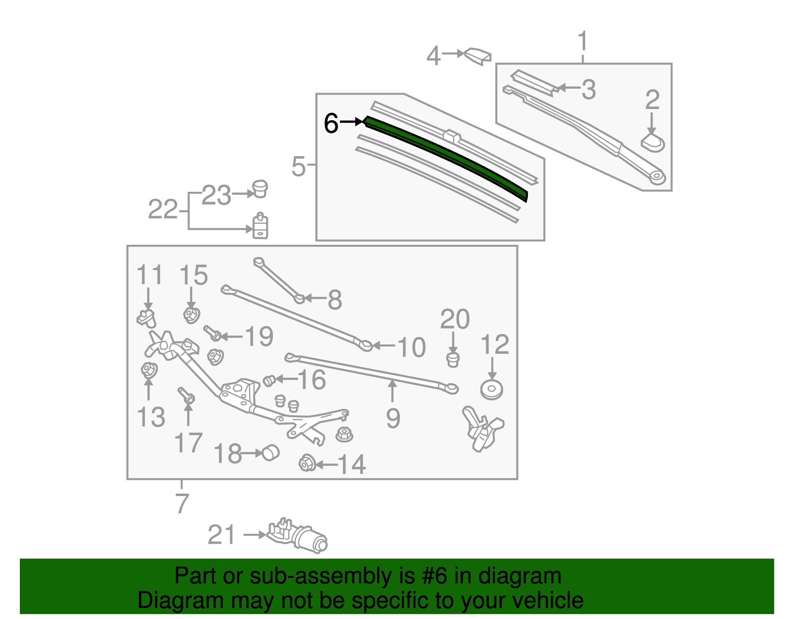 2008-2015 Honda Civic Wiper Blade Refill 76623-SNA-A12 | hondapartswd