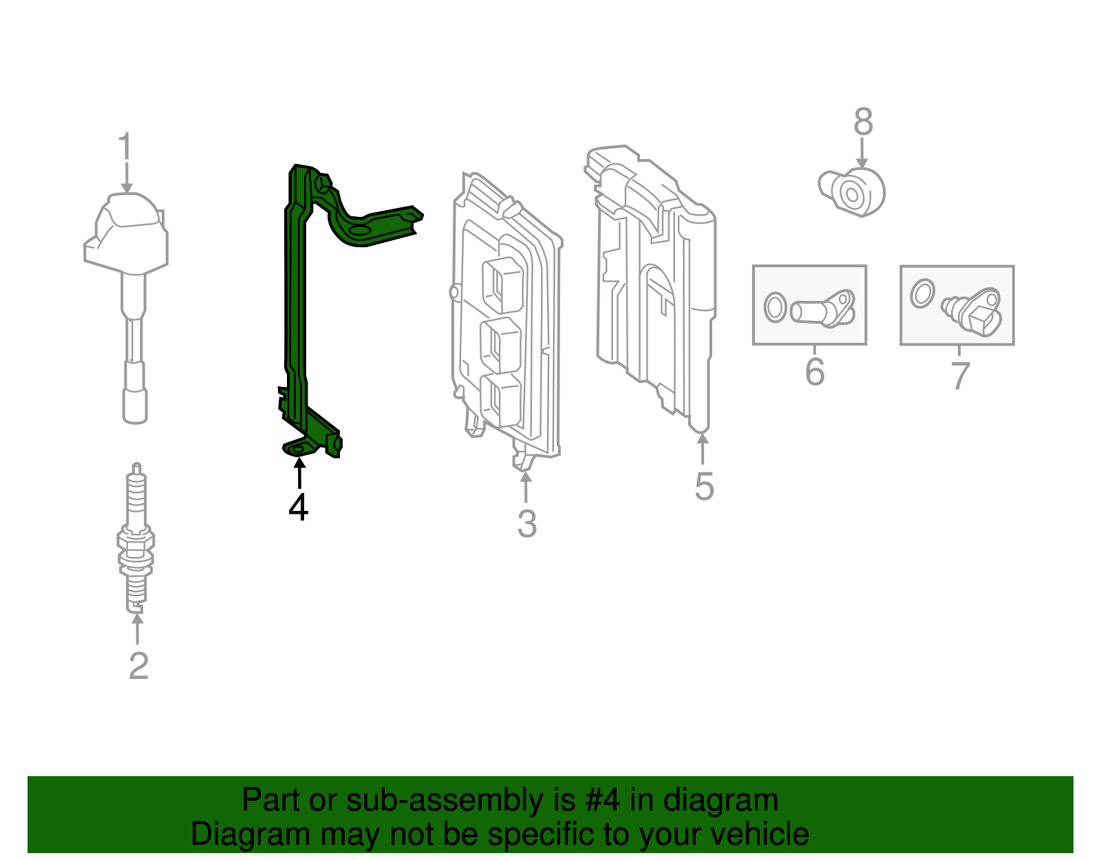 37821-5K0-A00 - Bracket Powertrain Control Module - 2014 2015 Honda ...