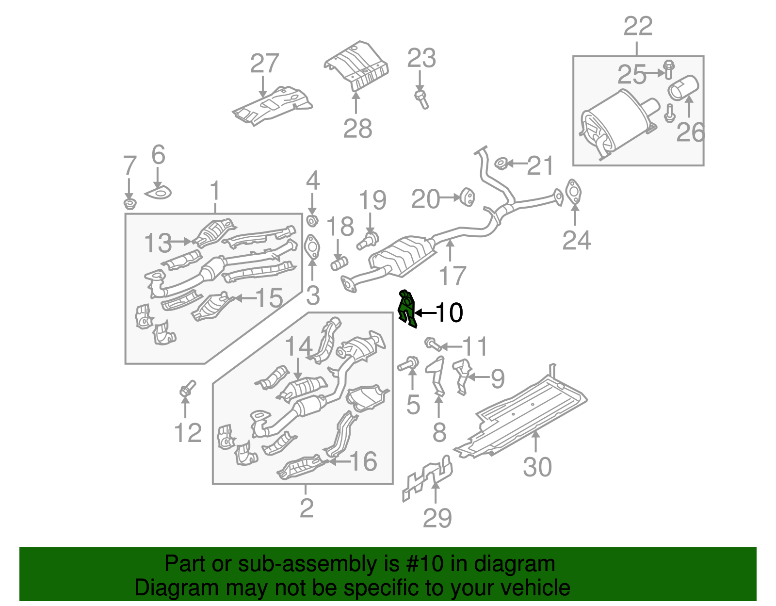 2004-2005 Subaru Exhaust System Hanger Bracket 44021AE020 | Subaru ...