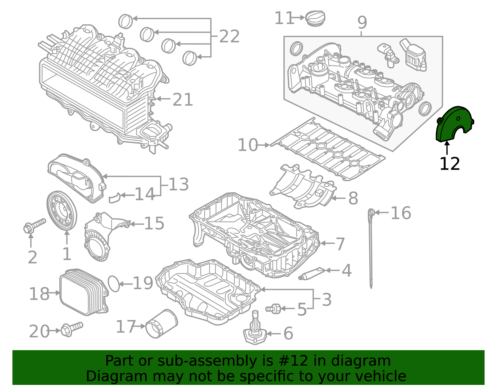 04C-109-121-E - Upper Timing Cover 2016-2018 Audi A3 Sportback e-tron ...