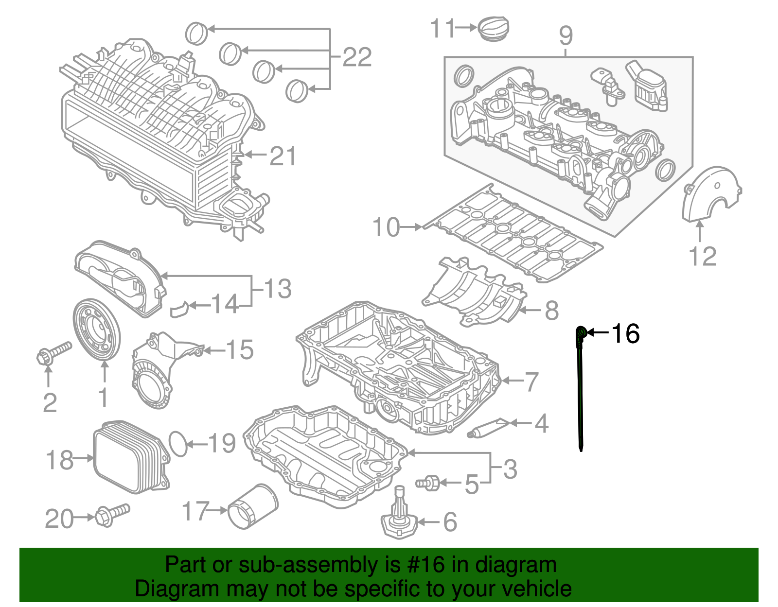 2016-2018 Audi A3 Sportback e-tron Dipstick 04E-115-611-AC | Audi USA Parts