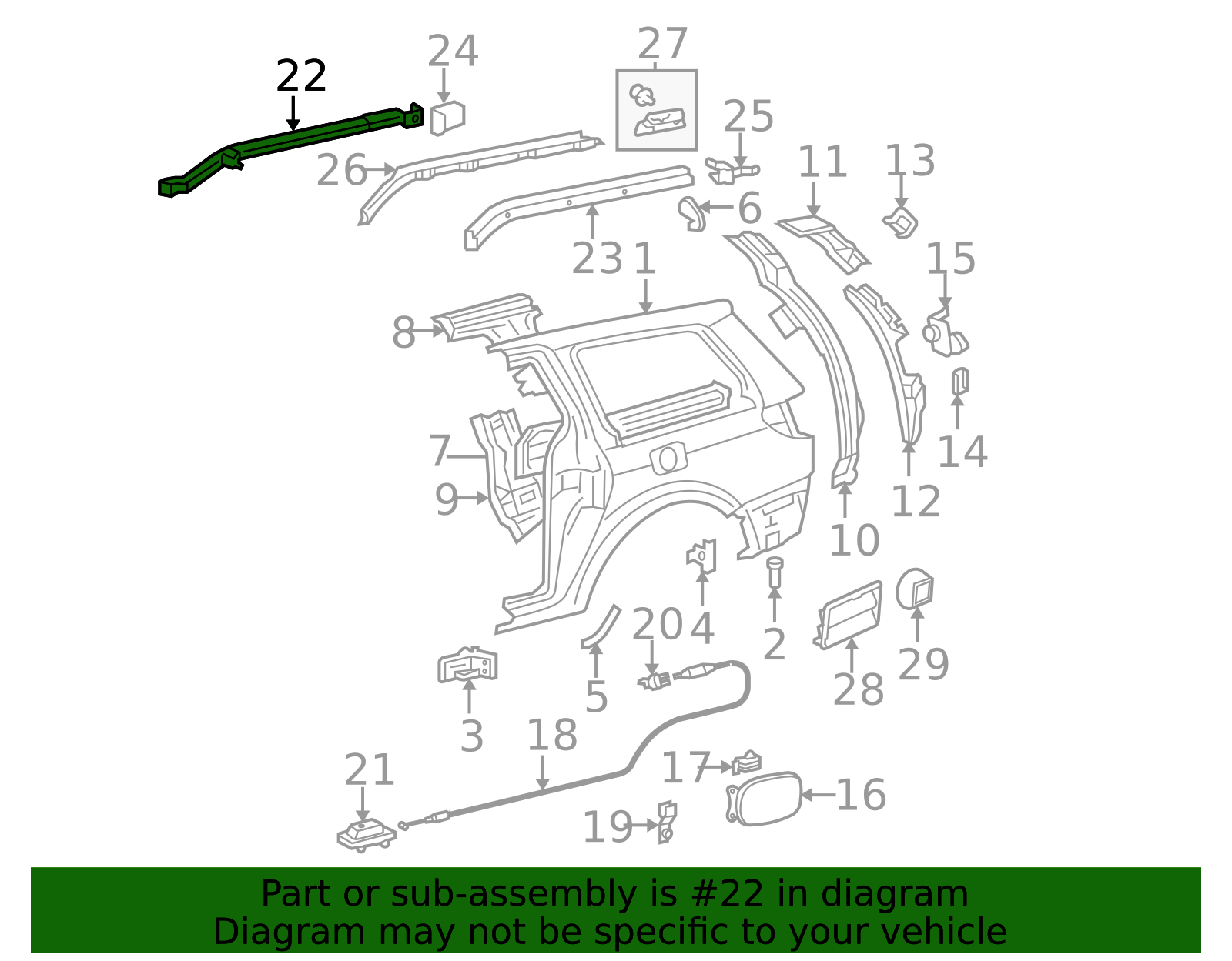 68308-08020 - Upper Rail - 2004-2010 Toyota Sienna | OEM Genuine Toyota ...