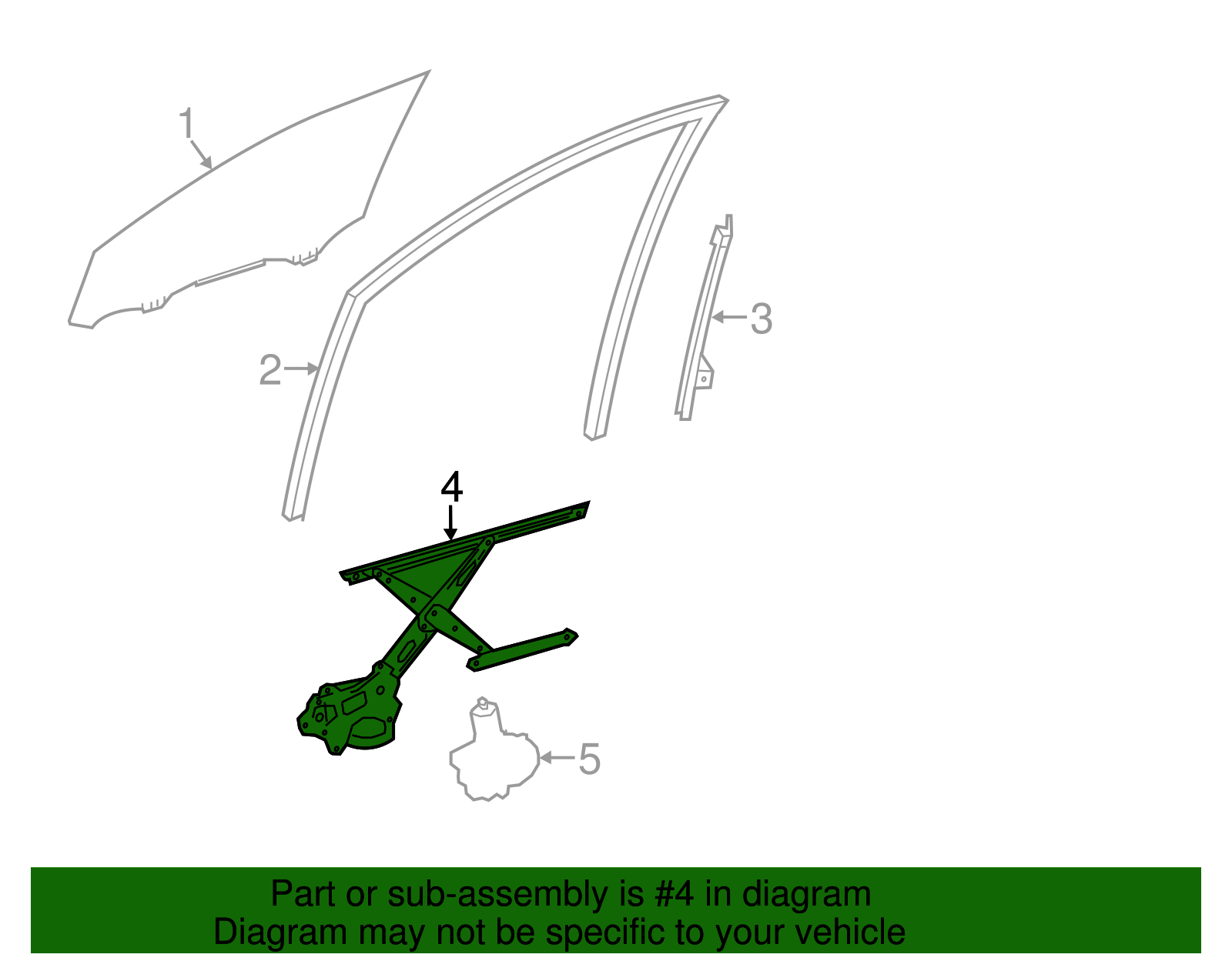 Genuine Toyota Window Regulator part# 69802-0R030 for 2013-2018 Toyota ...