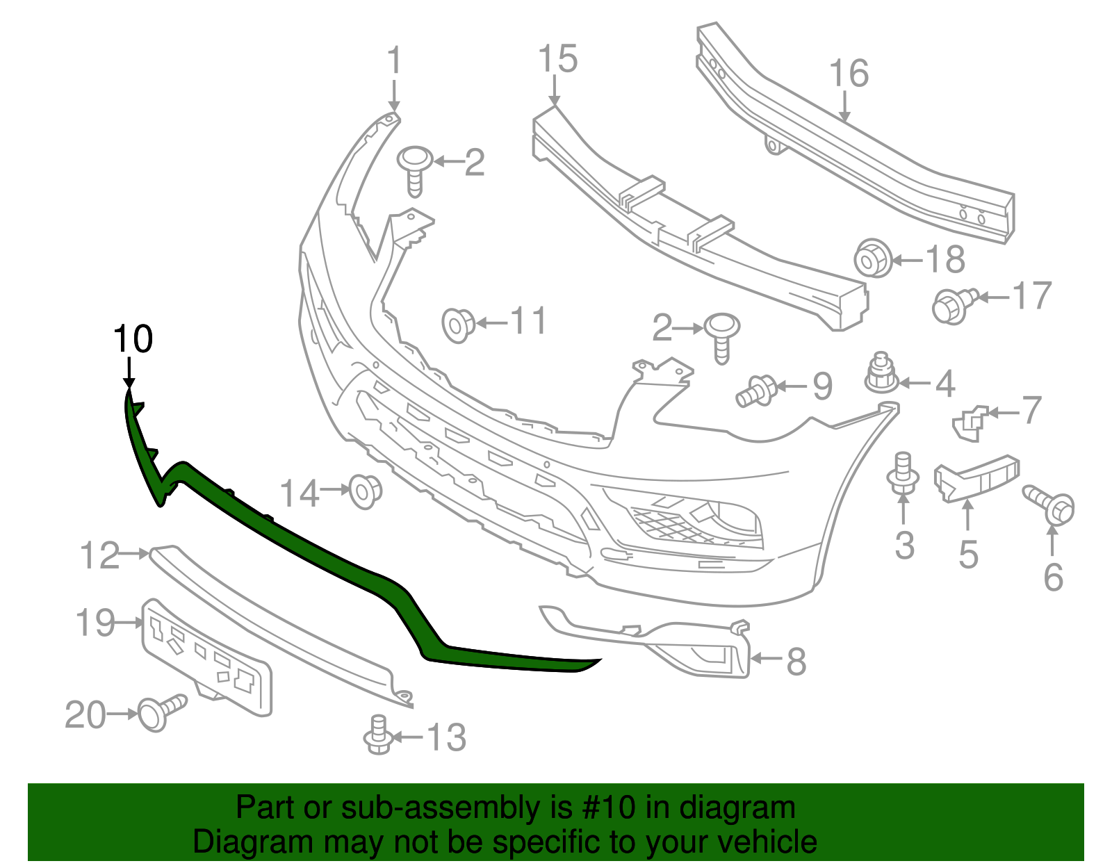 62084-5UA0A - Lower Molding 2016-2017 Infiniti QX50 | Infiniti ...