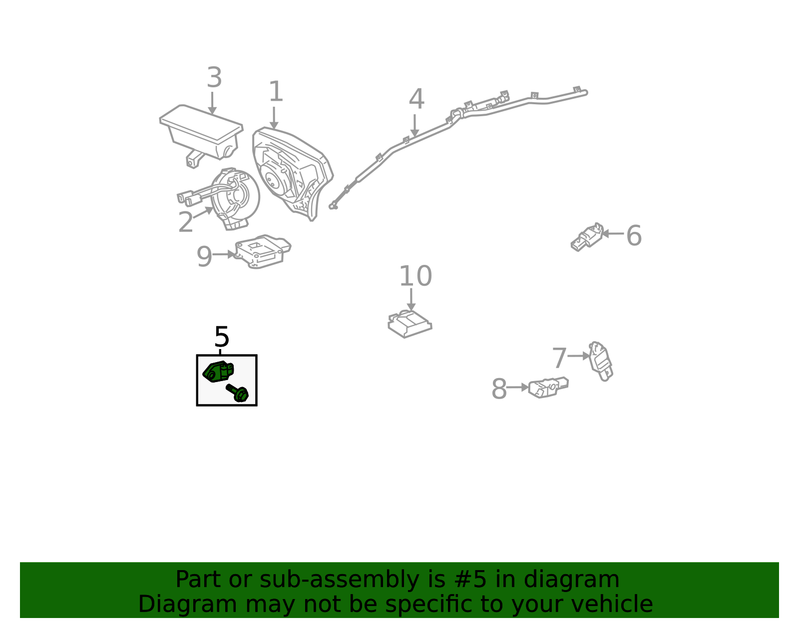 2005-2008 Toyota Air Bag Impact Sensor (Left, Right, Front) 89173-09120 ...
