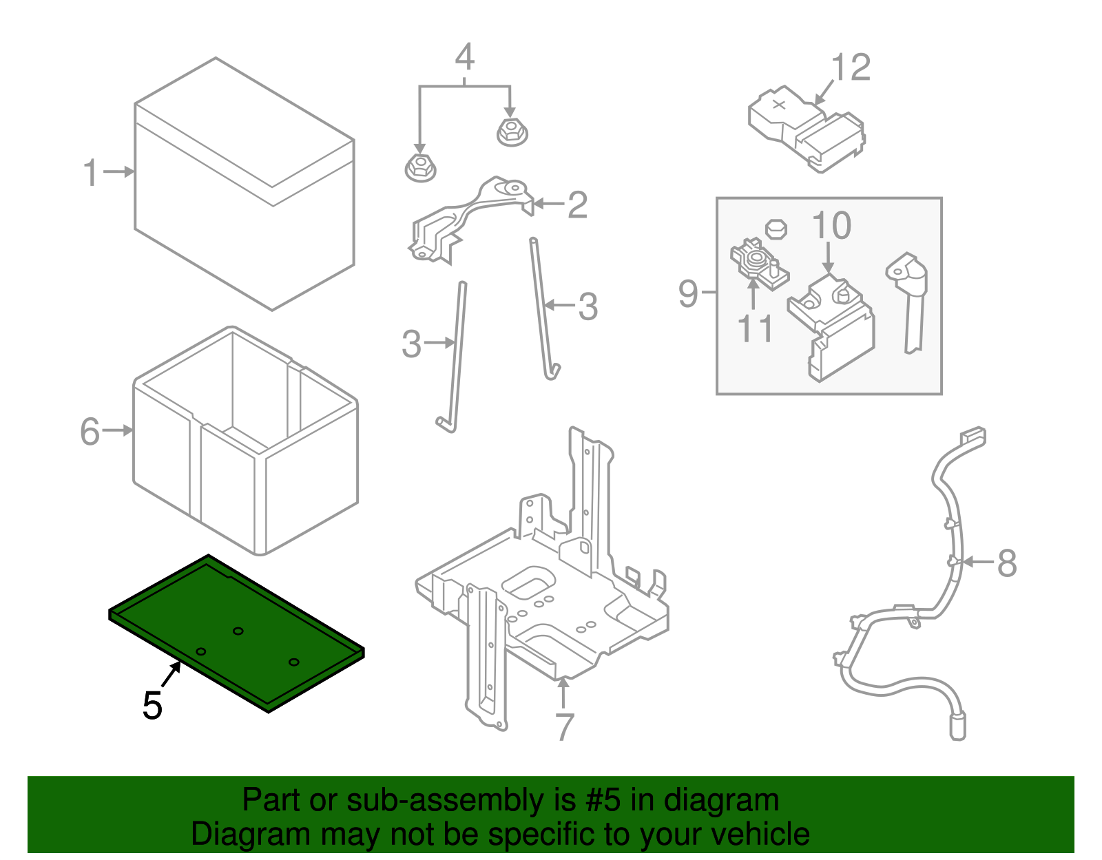 2015-2020 Nissan Rogue Battery Tray 24428-JY00A | Nissan RVA