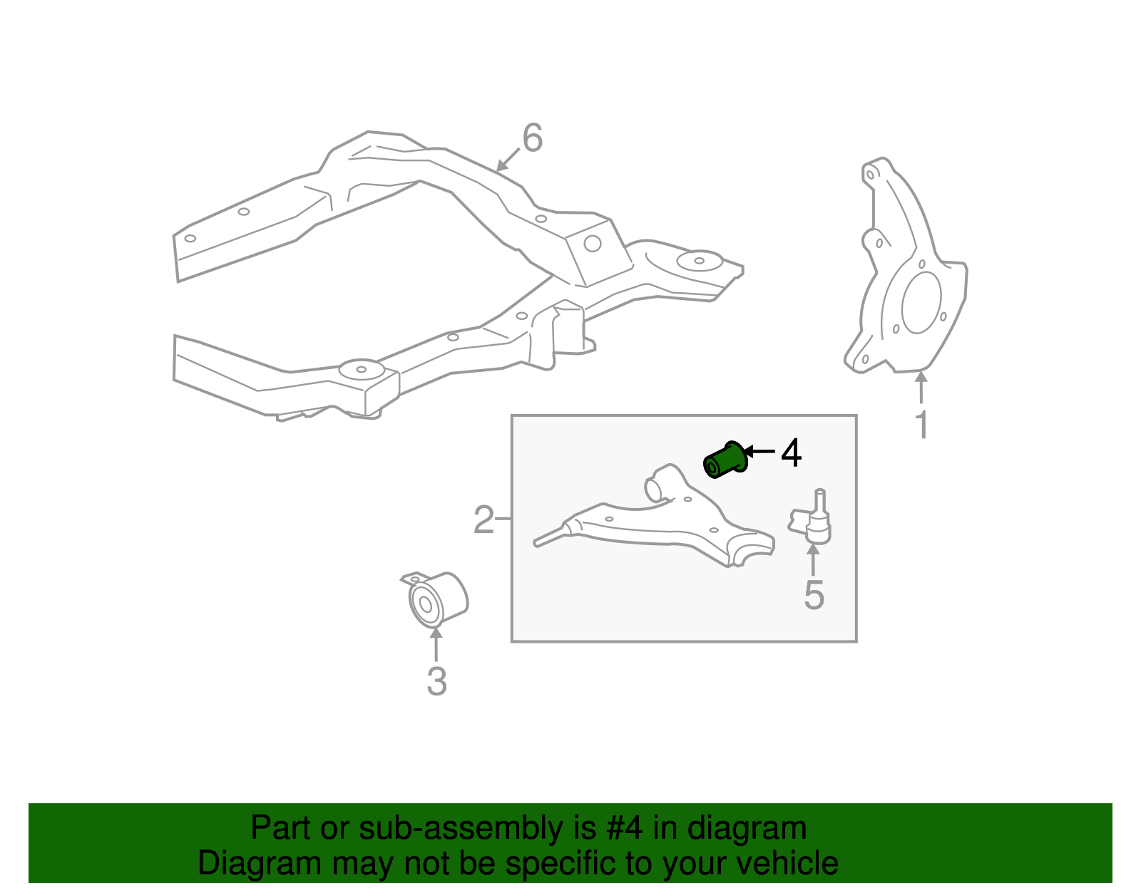 2007-2017 GM Front Lower Suspension Control Arm Rear Bushing 25798014 ...