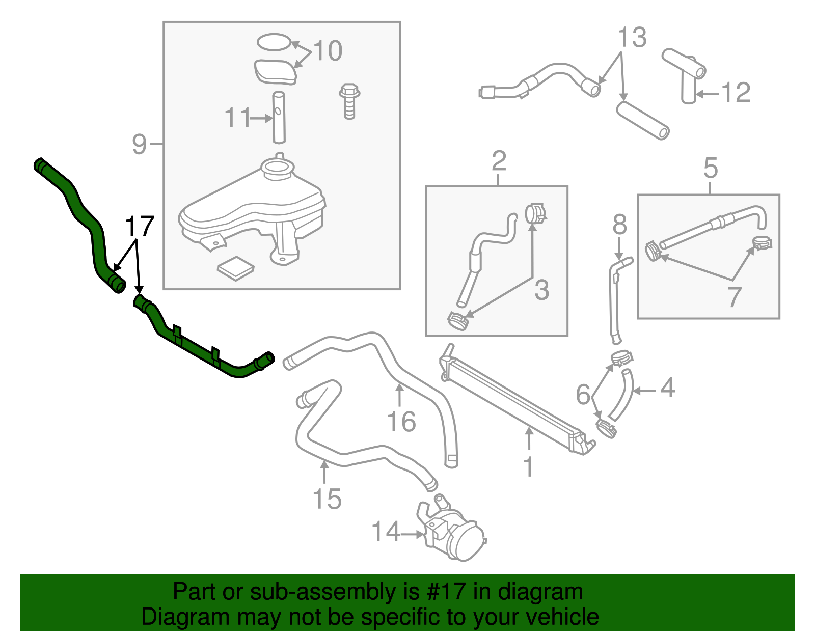 2011-2015 Hyundai Sonata Drive Motor Inverter Coolant Line 36934-3D000 ...