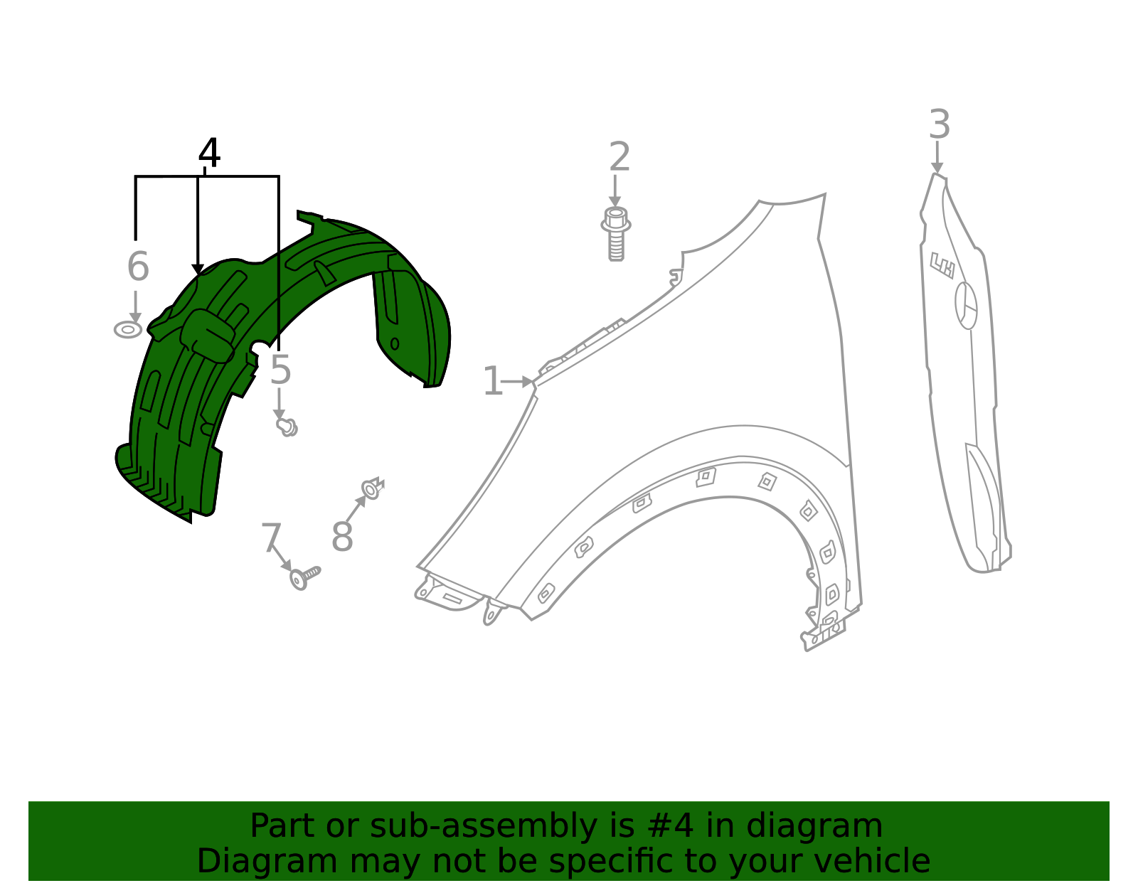 2019-2022 Kia Niro EV Fender Liner 86811-Q4000 | TascaParts.com