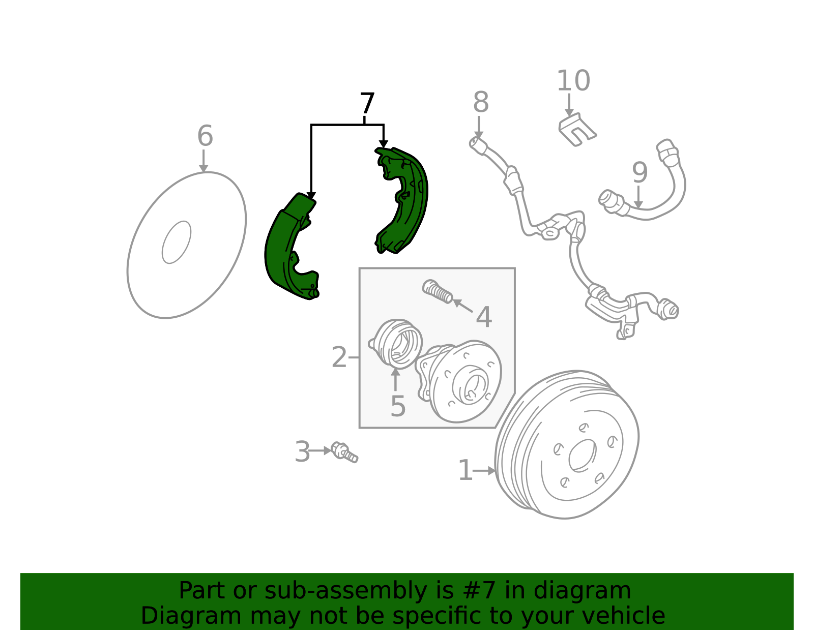 2000-2005 Toyota Drum Brake Shoe 04495-47010 | Toyota Parts Center
