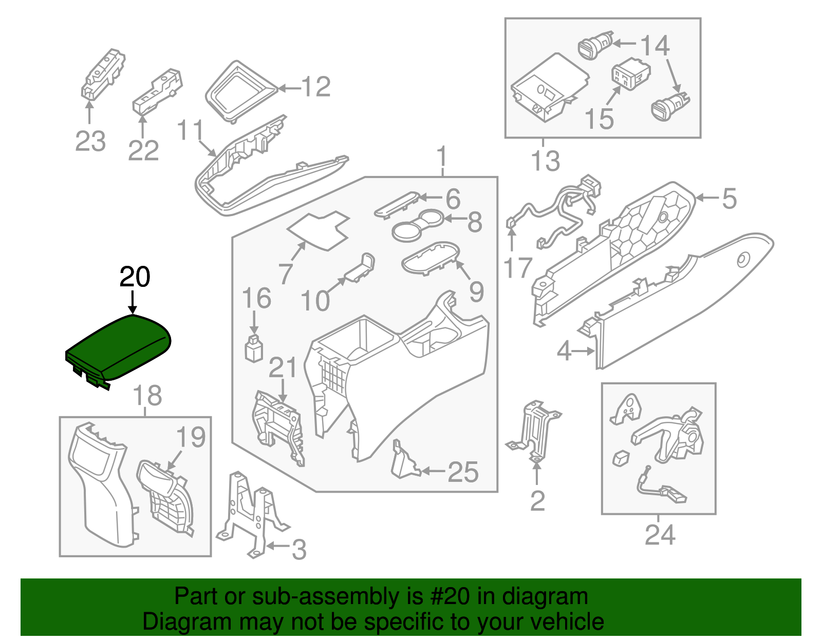 2019-2020 Hyundai Elantra Armrest 84660-F2000-TRY | OEM Parts Online
