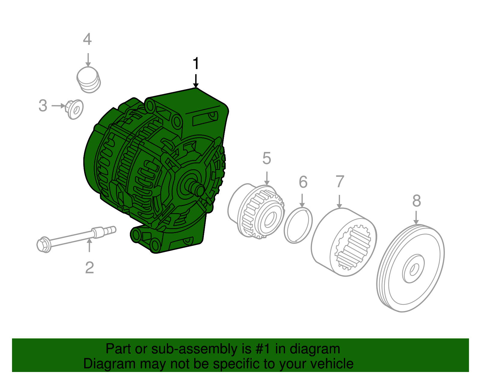 2008-2012 Land Rover LR2 Alternator LR031223 | OEM Parts Online