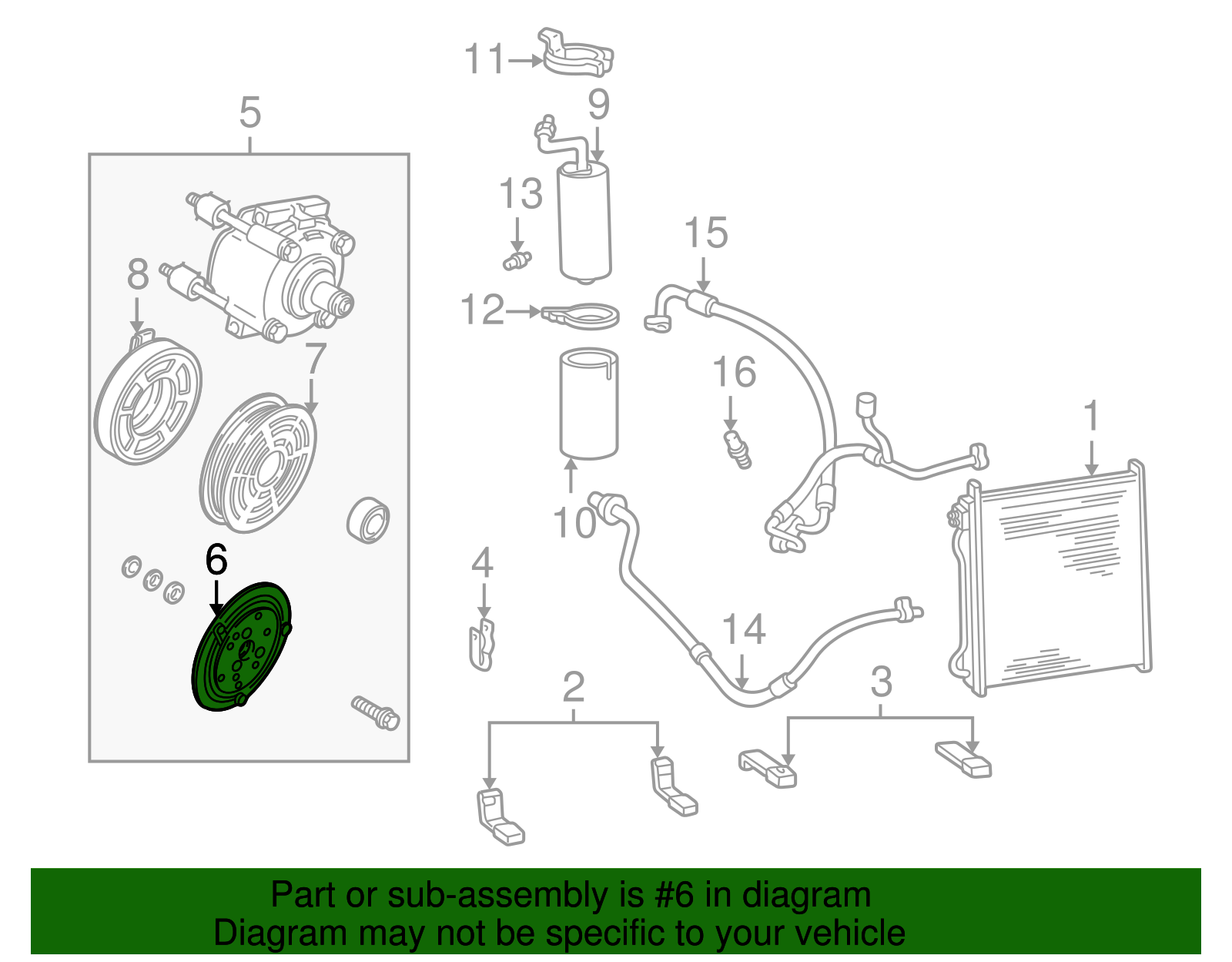 1990-2011 Ford A/C Compressor Clutch Hub 6S4Z-19D786-A | Miracle Ford Parts