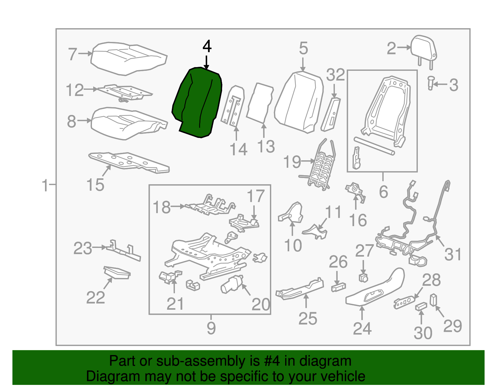 2018-2021 GMC Terrain Seat Back Cover 84351449 | Capital Chevy Parts