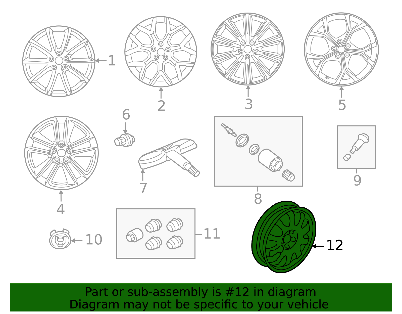 2014-2021 Jaguar F-Type Alloy Wheel, 20 Inch 5 Spoke, Style 5042 ...