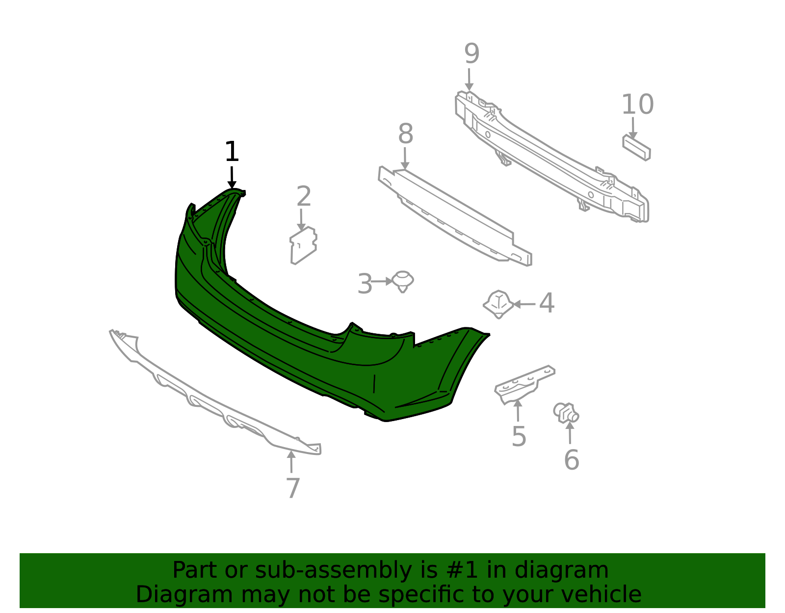 2010-2011 Kia Rio Bumper Cover 86611-1G600 | TascaParts.com