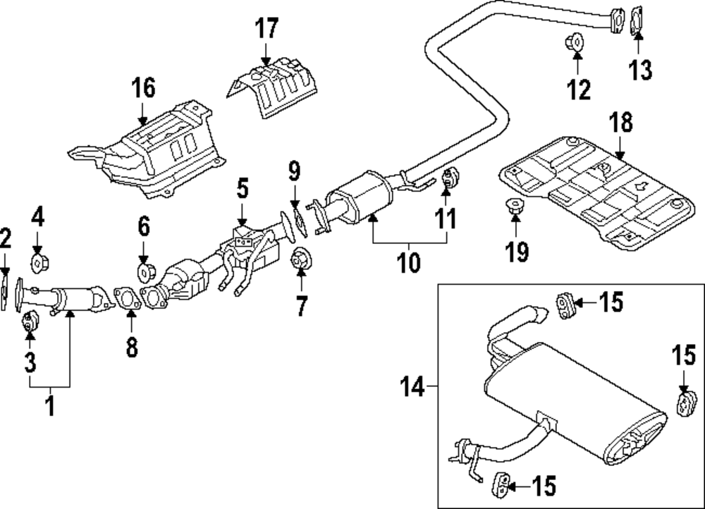 2023-2025 Kia Niro Center Muffler 28601-AT600 | Kia OEM Parts Outlet