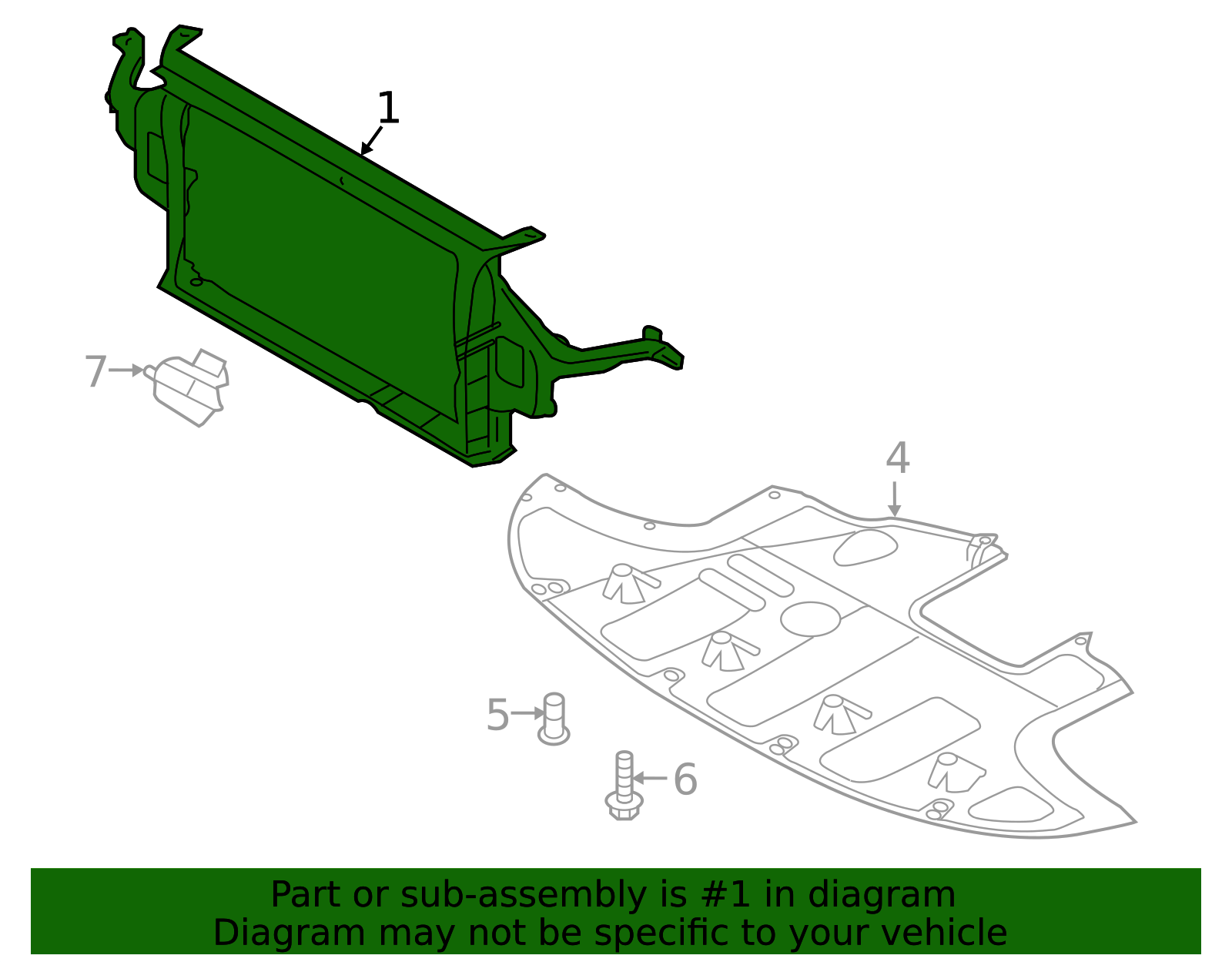64101-M7000 - Radiator Support 2019-2024 Kia Forte | Kia.Parts Store