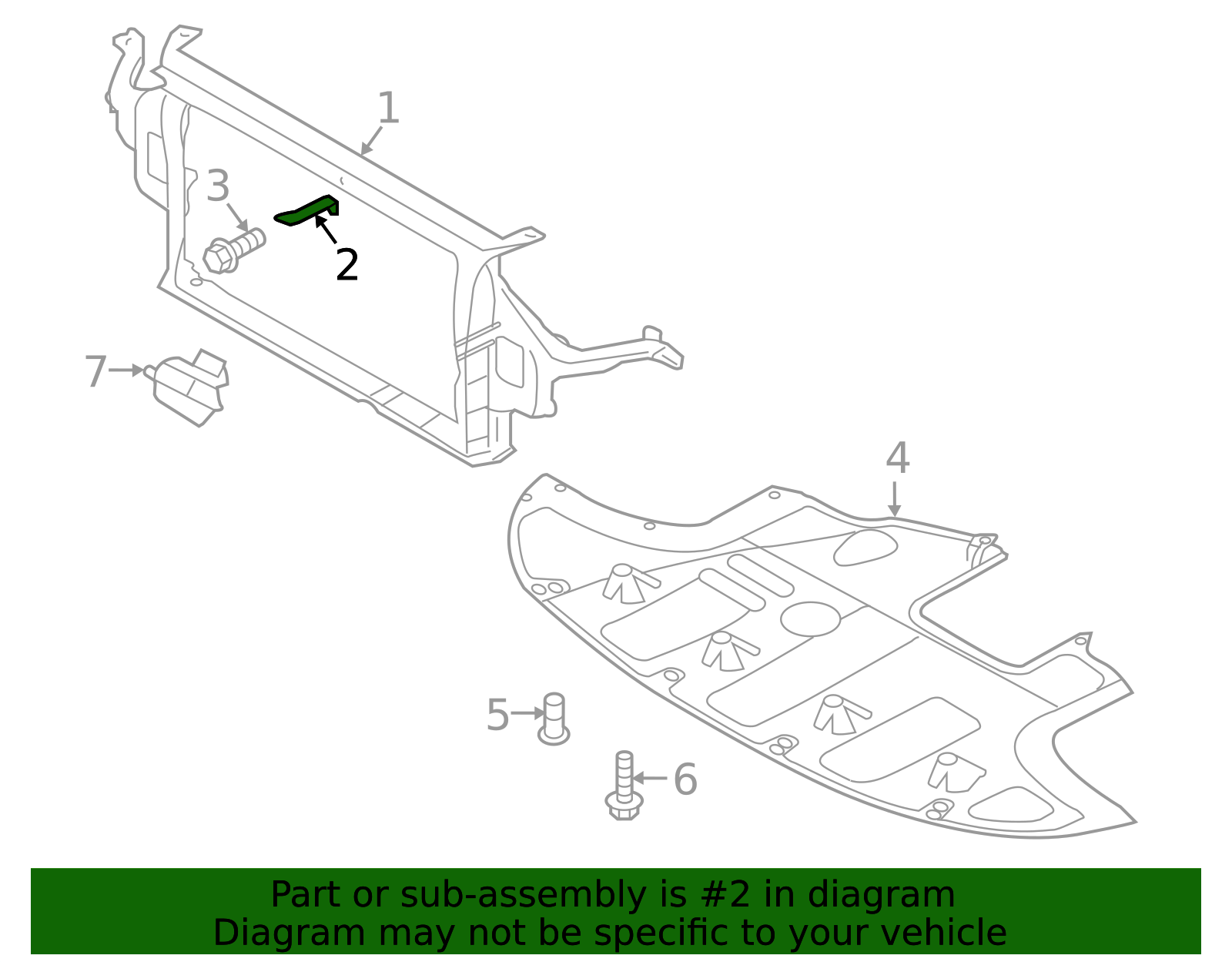 86527-M7000 - Radiator Support Reinforcement 2019-2024 Kia Forte | Kia ...