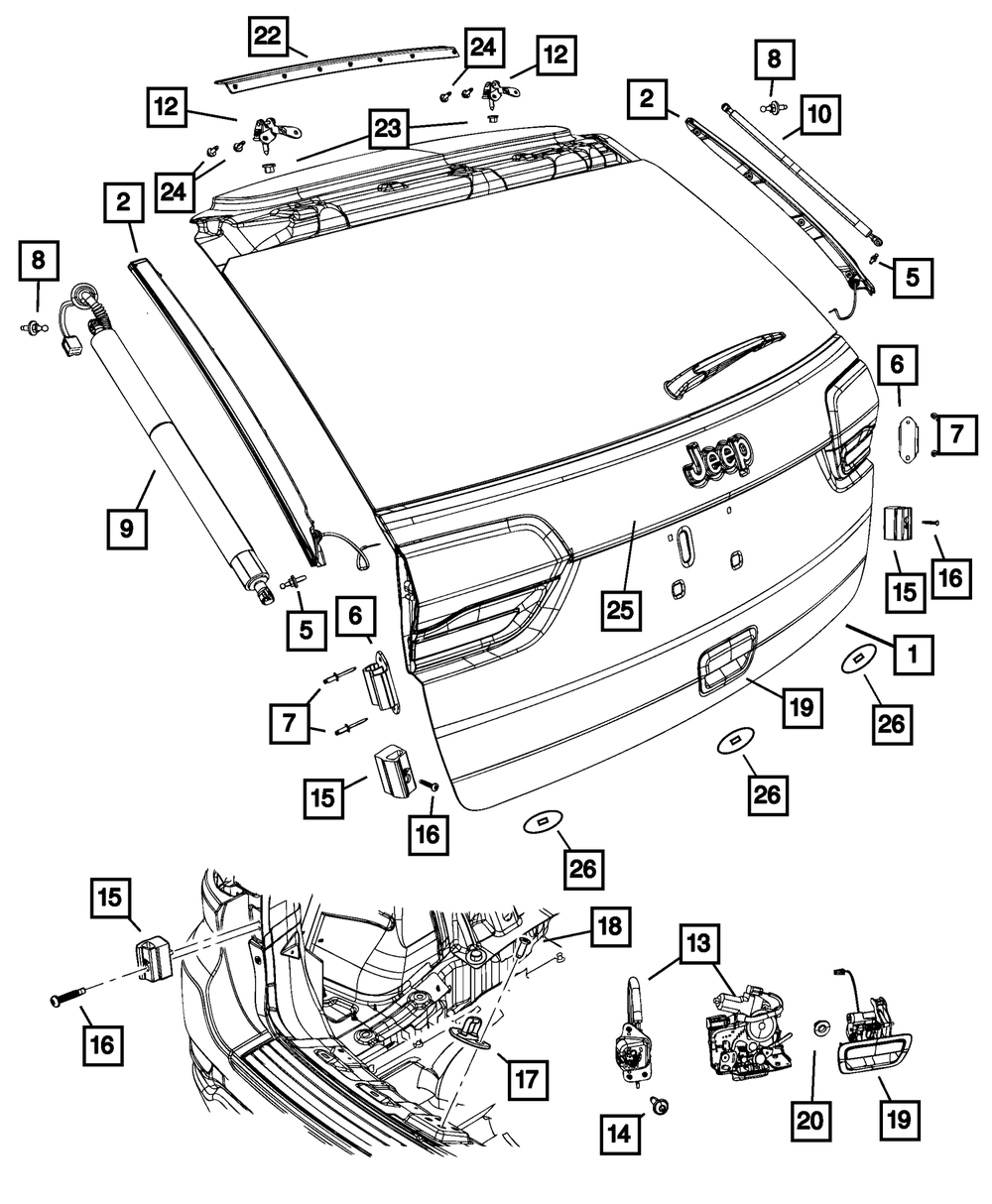 68333901AE - Liftgate Power Drive Assembly 2015-2022 Jeep | The ...