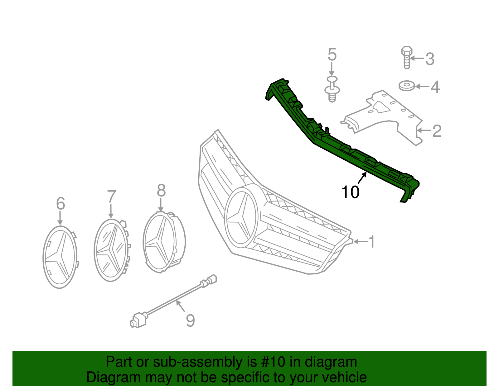 207-880-00-82 - Upper Molding 2014-2017 Mercedes-Benz | Mercedes-Benz ...