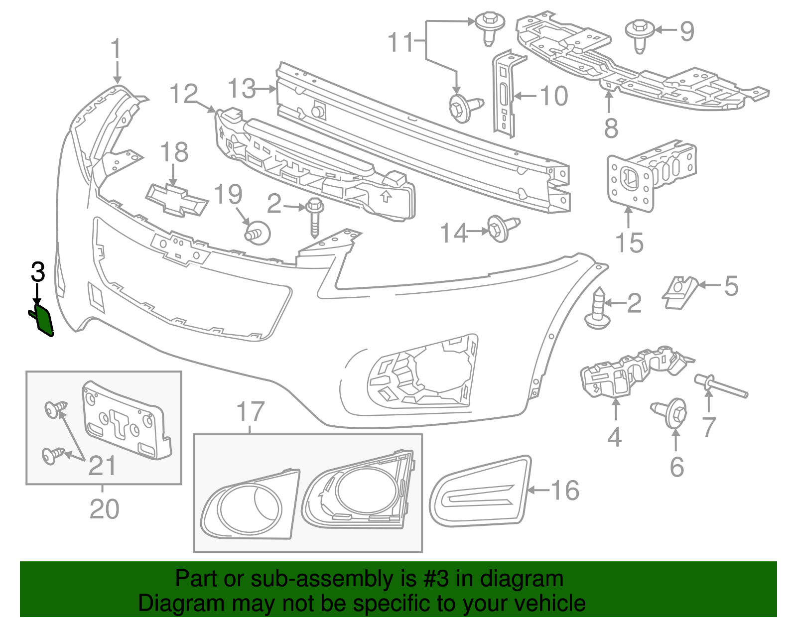 95242012 - 2015-2016 Chevrolet Trax - Primed Front Bumper Fascia Tow ...
