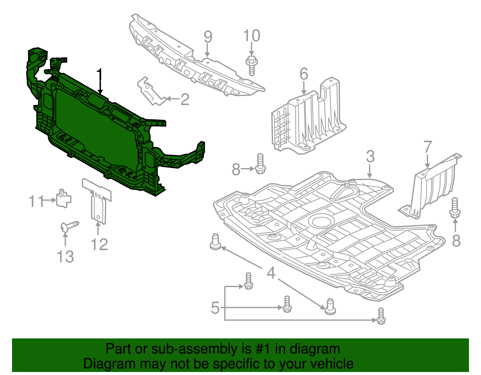 2017-2018 Kia Radiator Support 64101-B0000 | OEM Parts Online