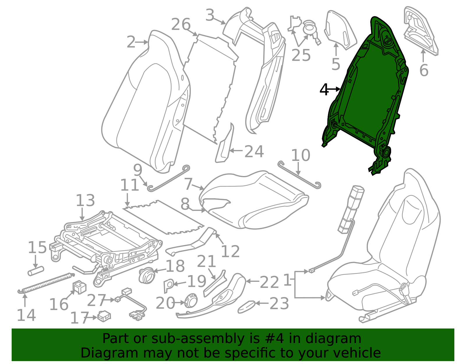 N247-88-630 - Seat Back Frame 2016 Mazda MX-5 Miata | MazdaParts.US Store