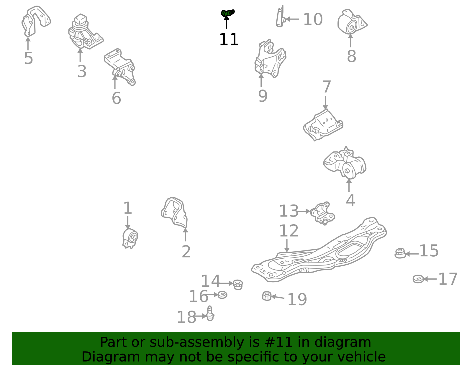 1998-2002 Mazda 626 | Rear Mount Bracket Damper | GD7G-39-01X | Mazda ...