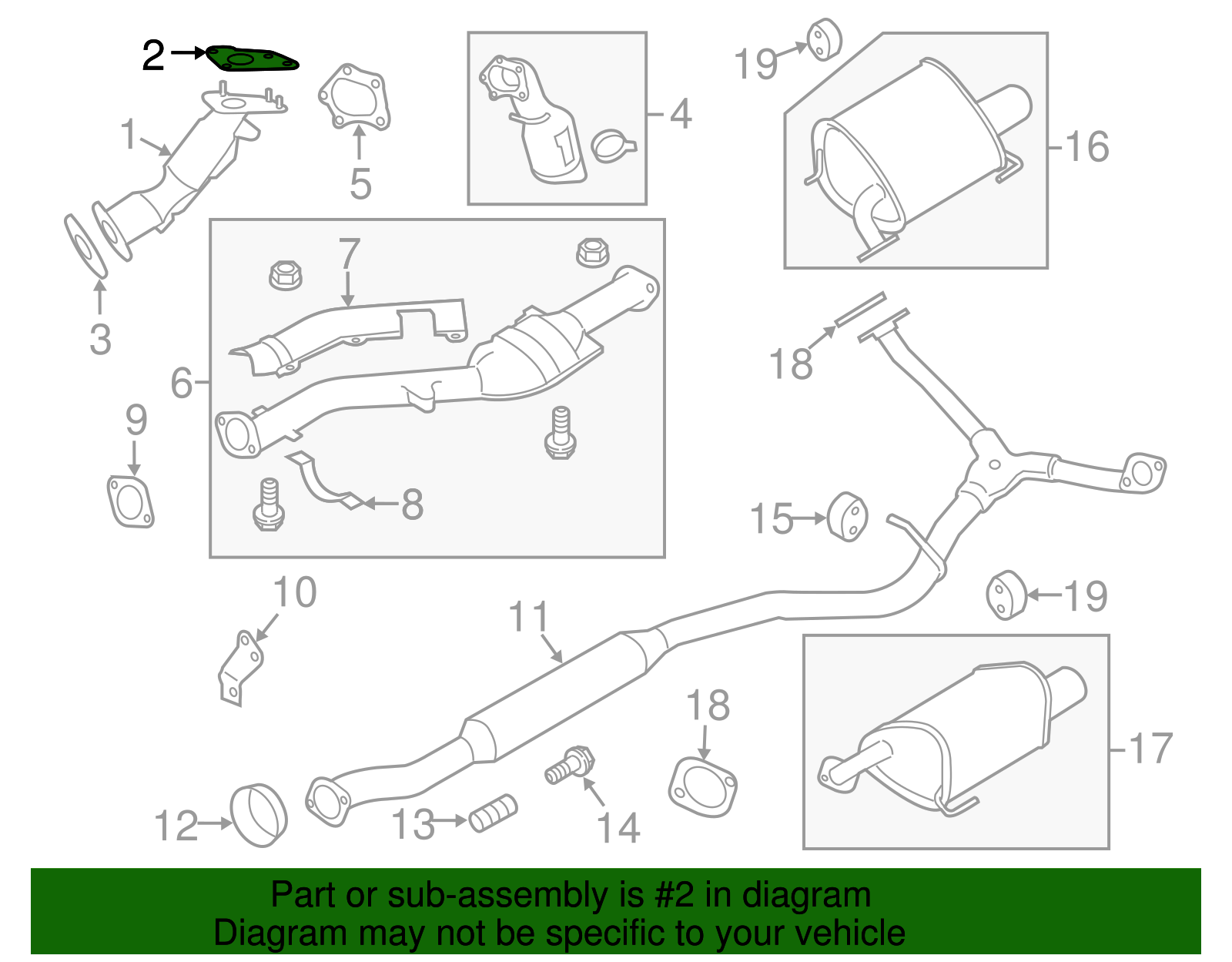 1991-2021 Subaru Front Pipe Gasket 44022AA150 | Subaru Parts Store