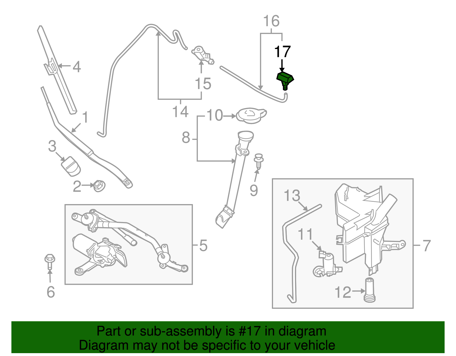 2009-2014 Nissan Murano Washer Nozzle 28930-1AA0A | Boro Nissan Parts