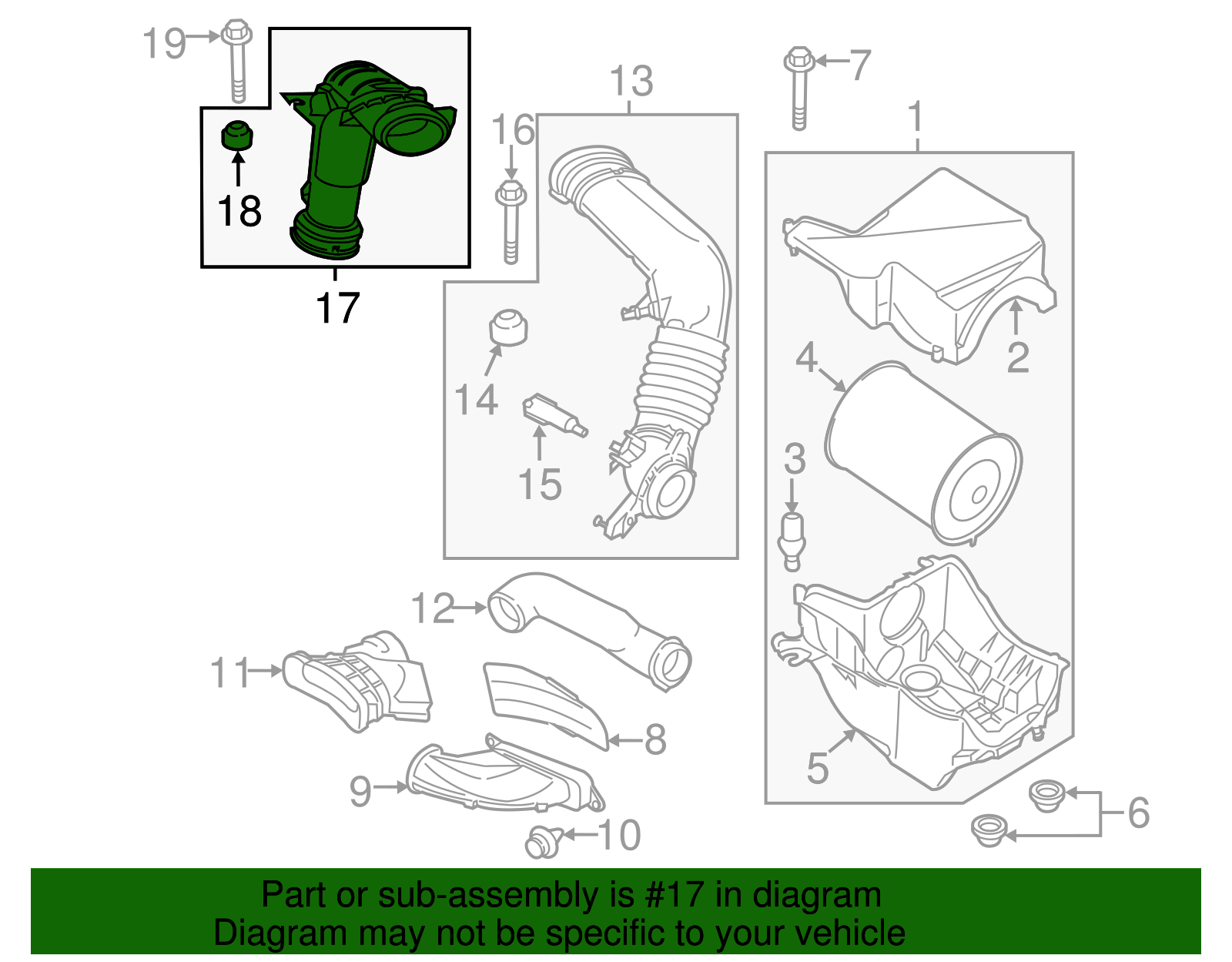 2017-2019 Ford Air Tube GV6Z-9C623-A | Varsity Ford