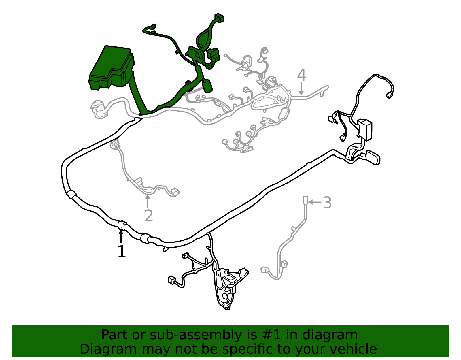 KR3Z-14290-AG - Engine Compartment Wiring Harness 2020-2022 Ford ...
