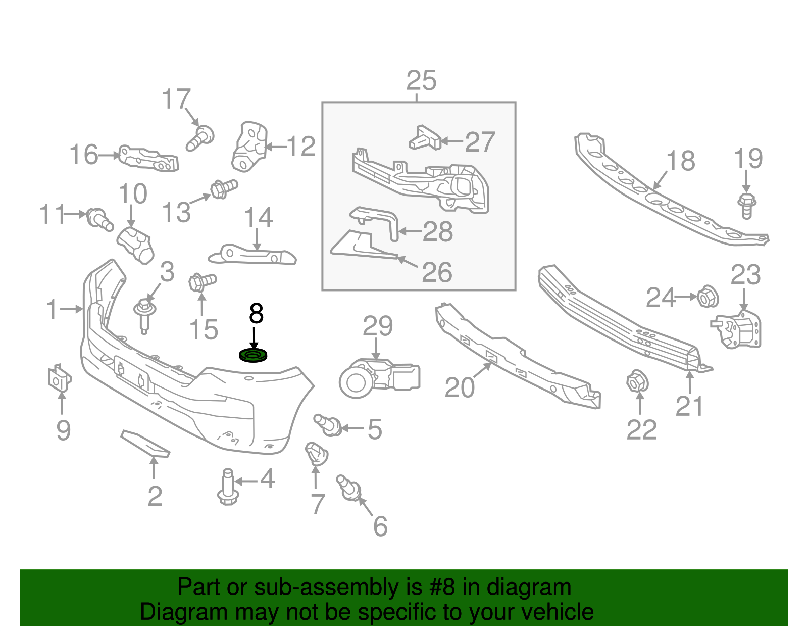 2008-2021 Toyota Land Cruiser 2008-2021 Toyota Land Cruiser - Bumper Cover Pad 52421-60191 ...