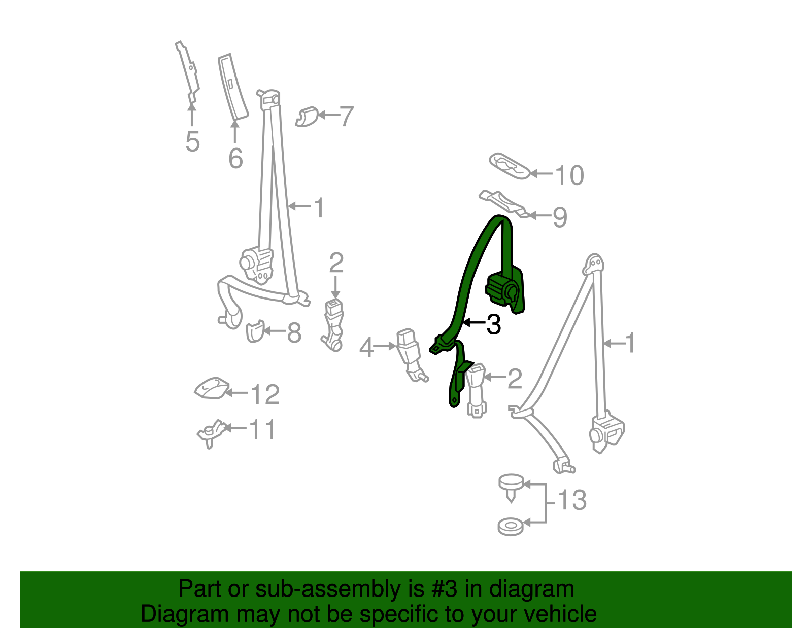 2004 Toyota Tundra Lap & Shoulder Belt 73301-0C021-E0 | Toyota Parts Center