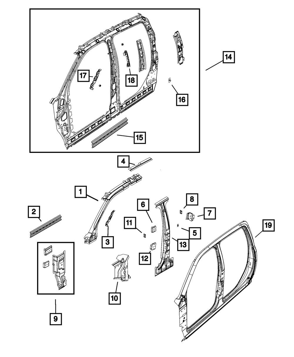 68144984AA - Body Side Aperture Outer Complete Panel, Right 2009-2024 ...