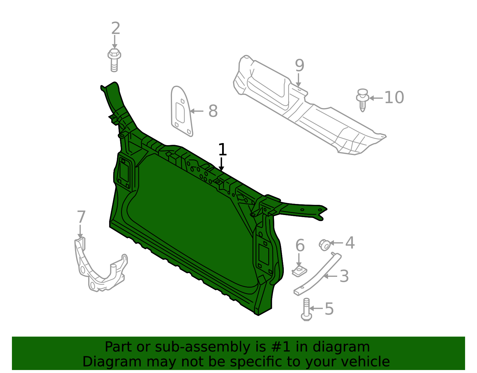 2008-2017 Audi Radiator Support 8K0-805-594-L | OEM Parts Online