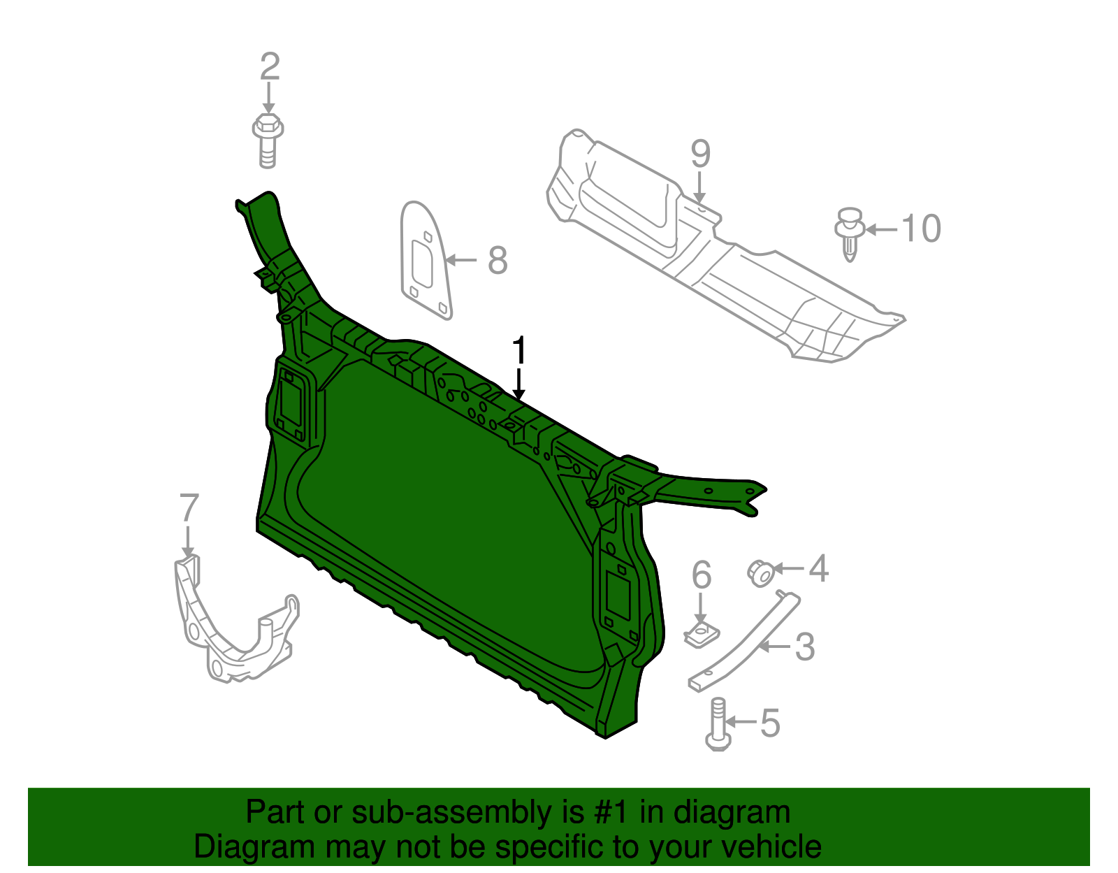 2008-2017 Audi Radiator Support 8K0-805-594-L | OEM Parts Online