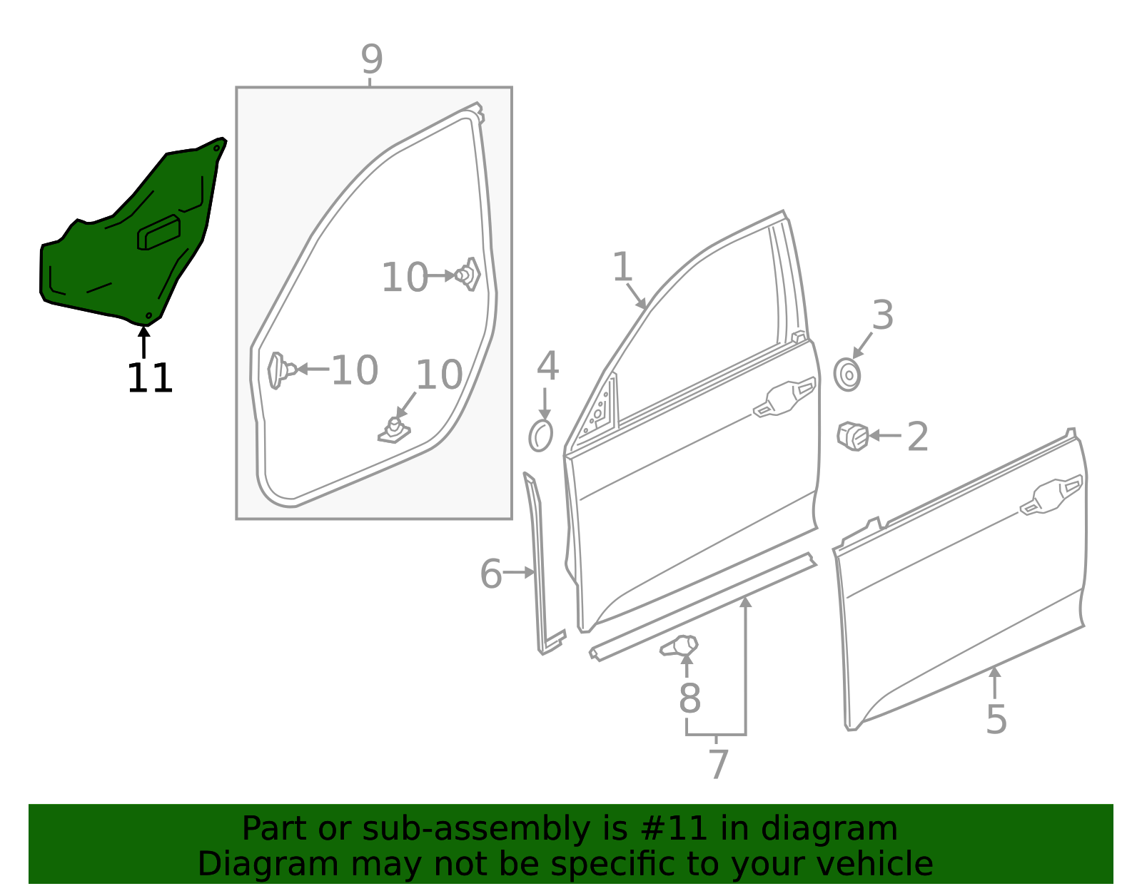 72361-TBA-A11 - Door Water Deflector 2016-2022 Honda | Honda Parts Online