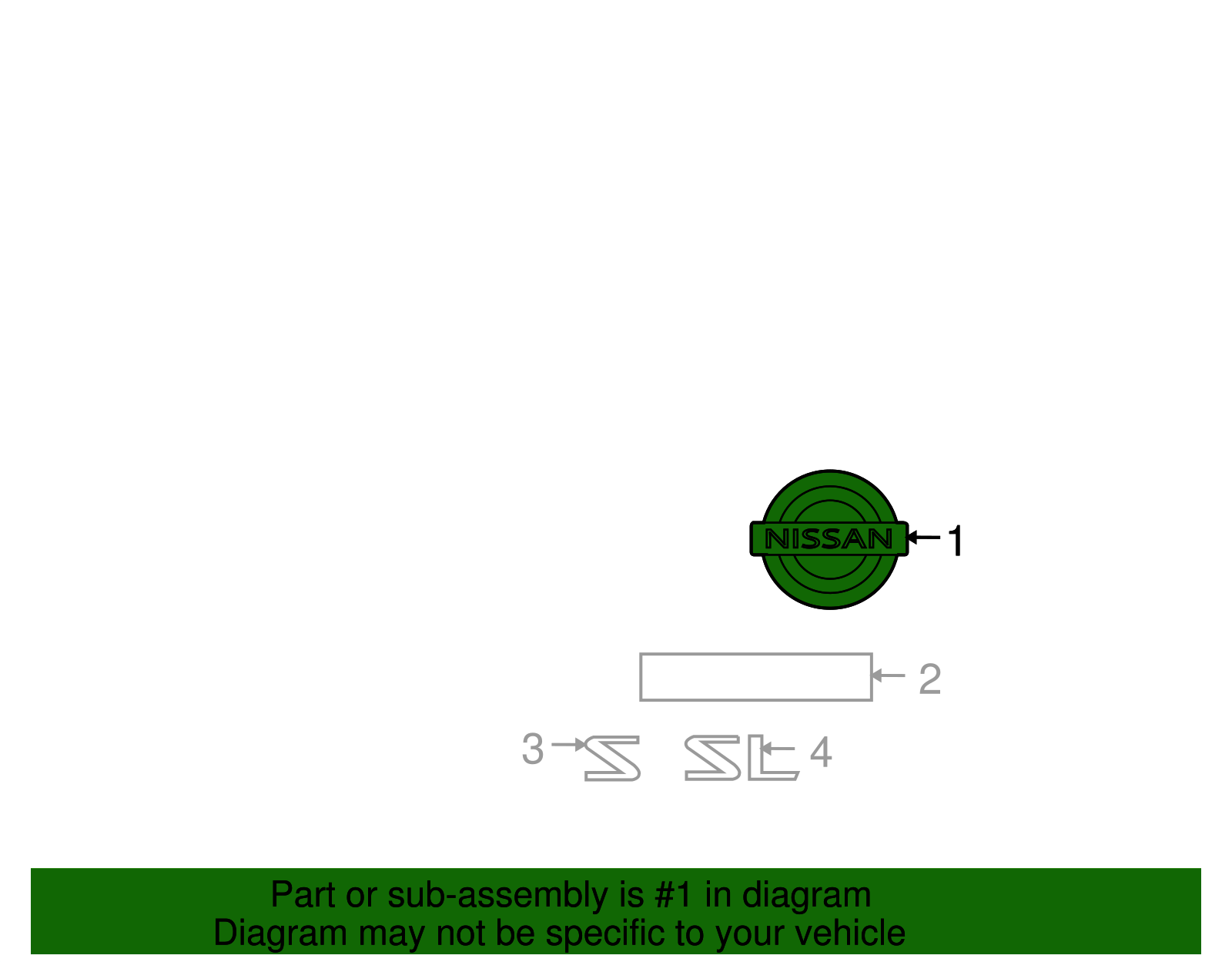 2007-2012 Nissan Versa Emblem 90890-EM30A | Bill Kay Nissan Parts