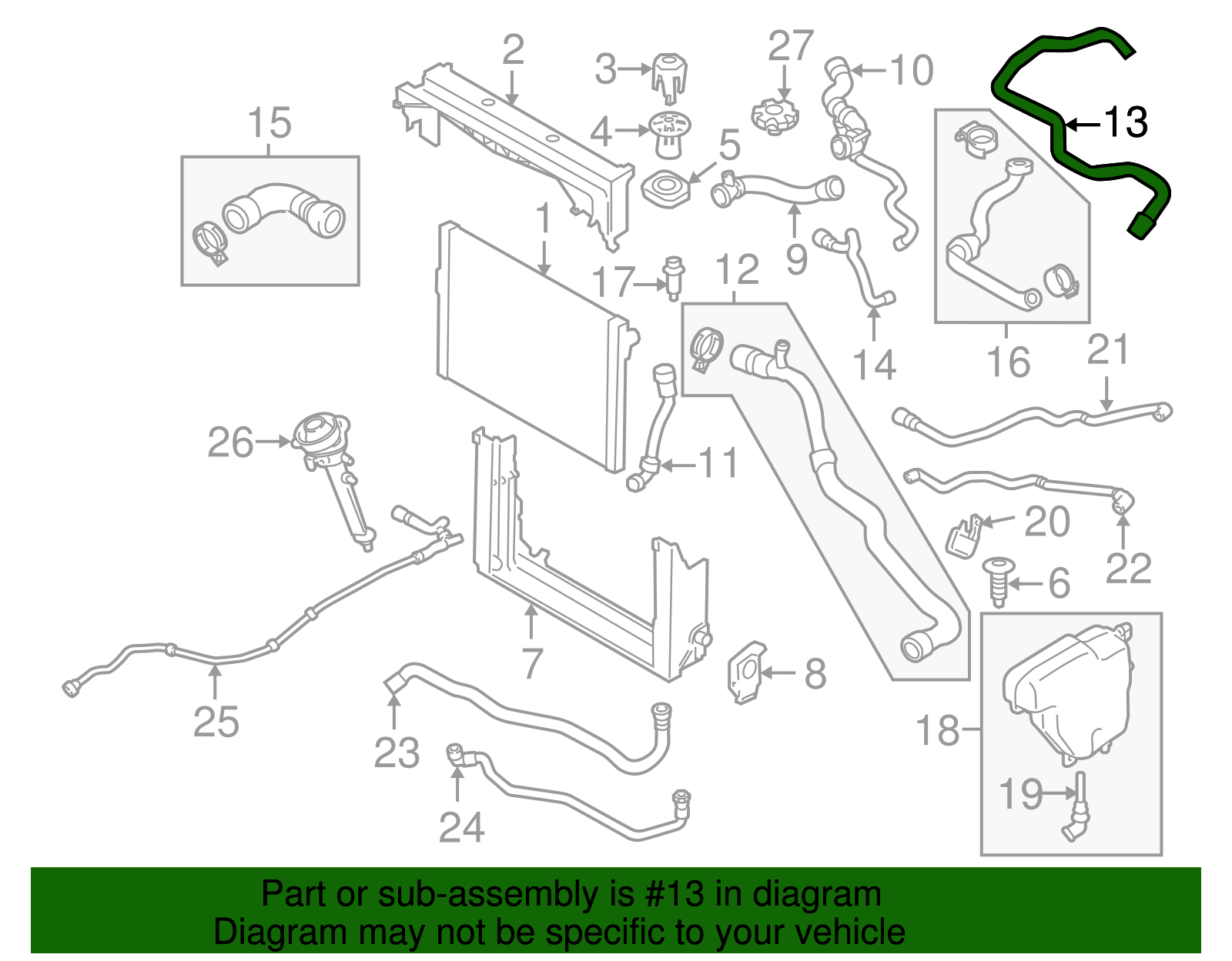 17-12-7-589-929 - Coolant Hose 2010-2015 BMW 760Li | BMWPartsDirect.com