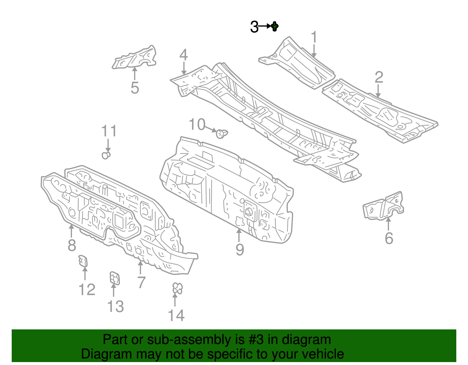 90467-07117 - Cowl Vent Panel Clip 1992-2025 Toyota | Longo Toyota Parts