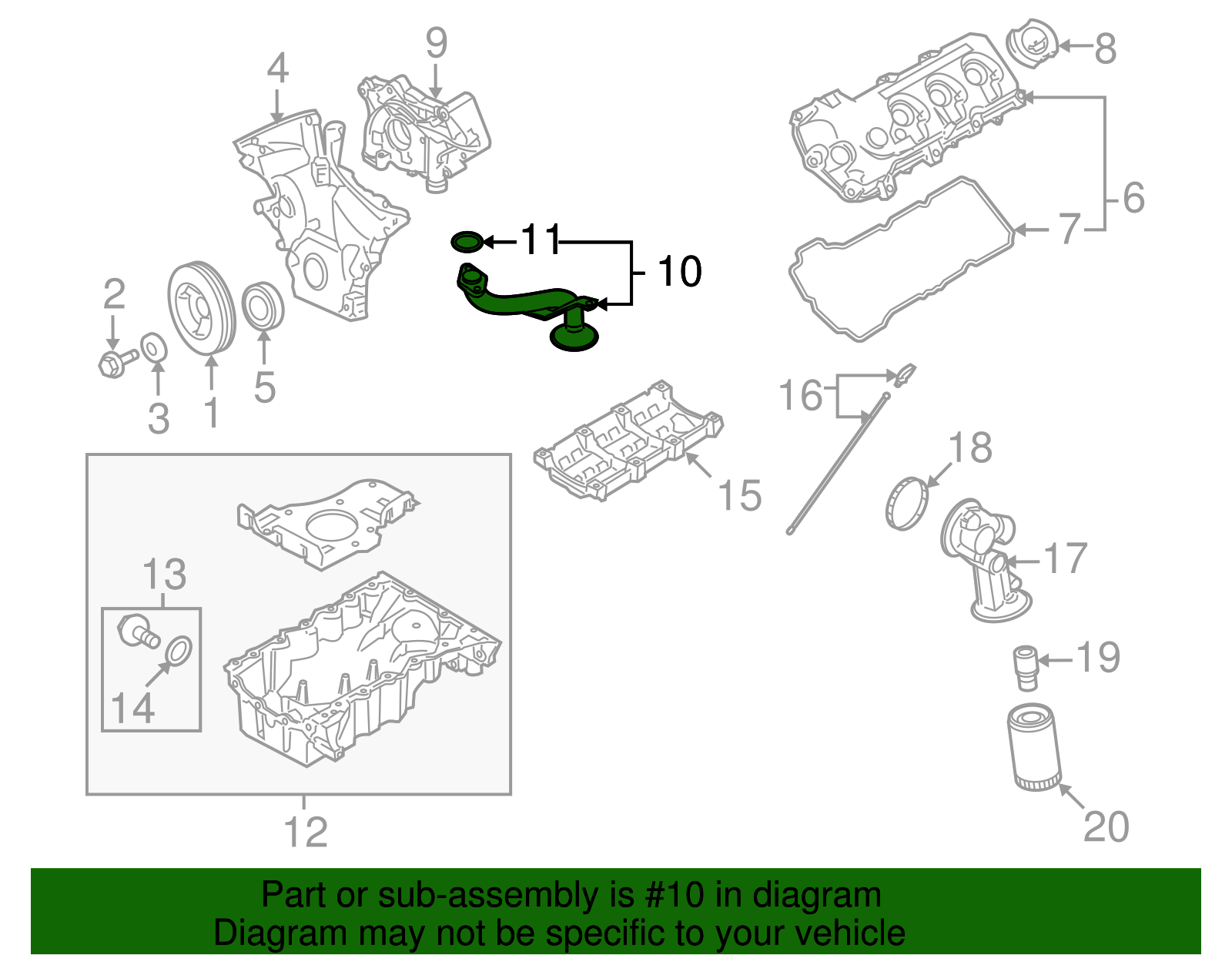 2007-2012 Ford | Oil Pick-Up | 7T4Z-6622-C | Walls' Ford Parts