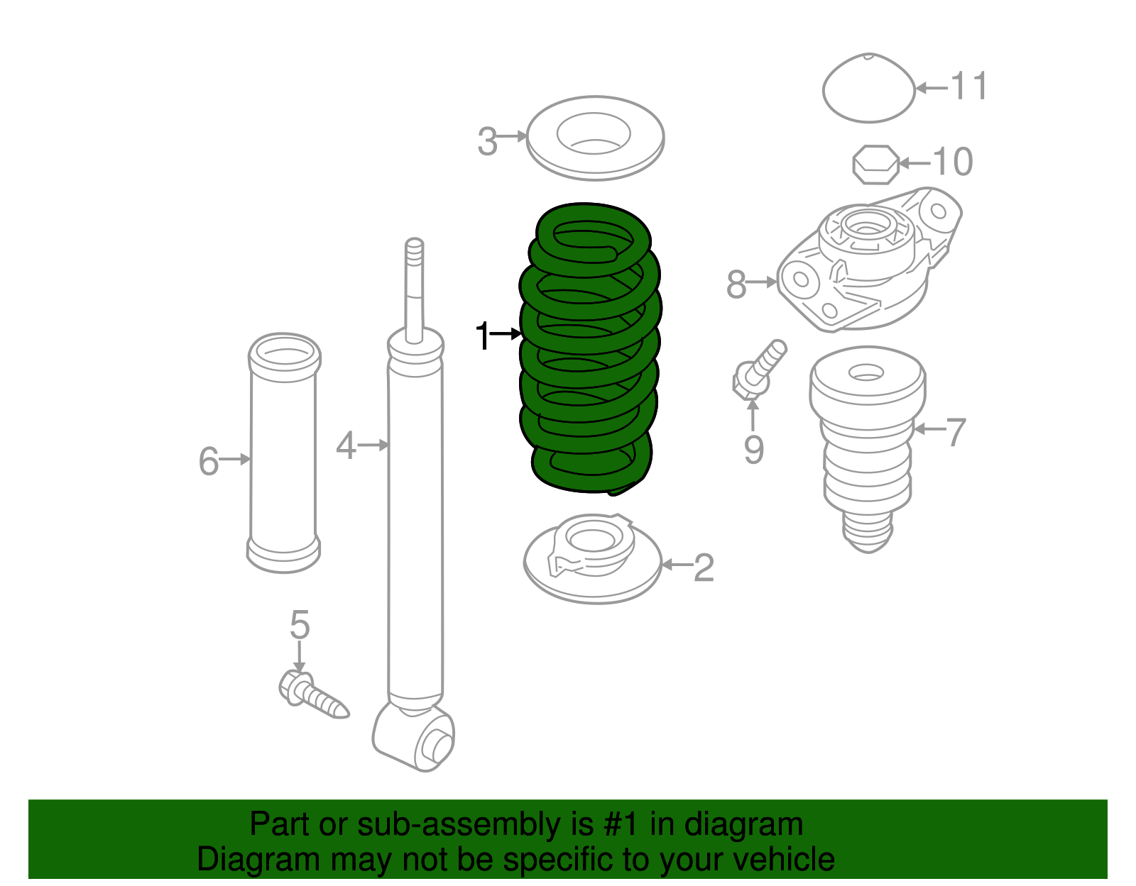 2008-2018 Volkswagen Coil Spring 1K0-511-115-DH | VW Direct Auto Parts