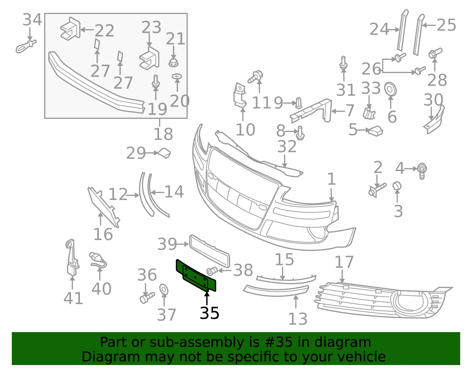 2008-2010 Audi A8 Quattro License Bracket 4E0-807-287-AK-T94 ...